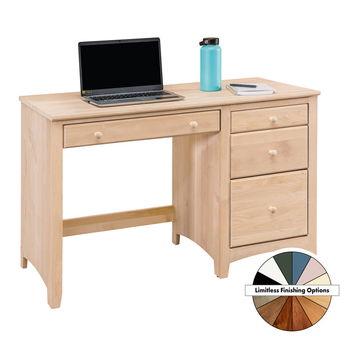 Foundry Select Malani 4 Drawer Solid Wood Desk & Reviews | Wayfair