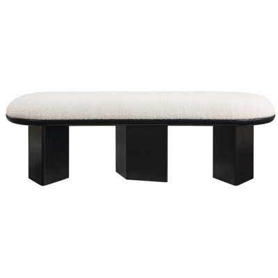 Wade Logan® Botakoz Boucle Fabric Upholstered Bench | Wayfair