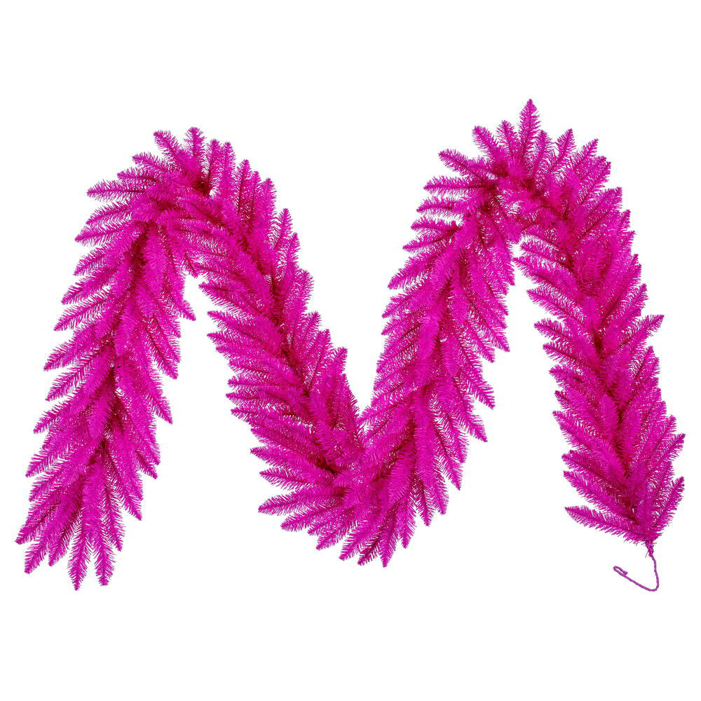 The Holiday Aisle® 9' x 14" Hot Pink Artificial UnLit Garland with 270 ...