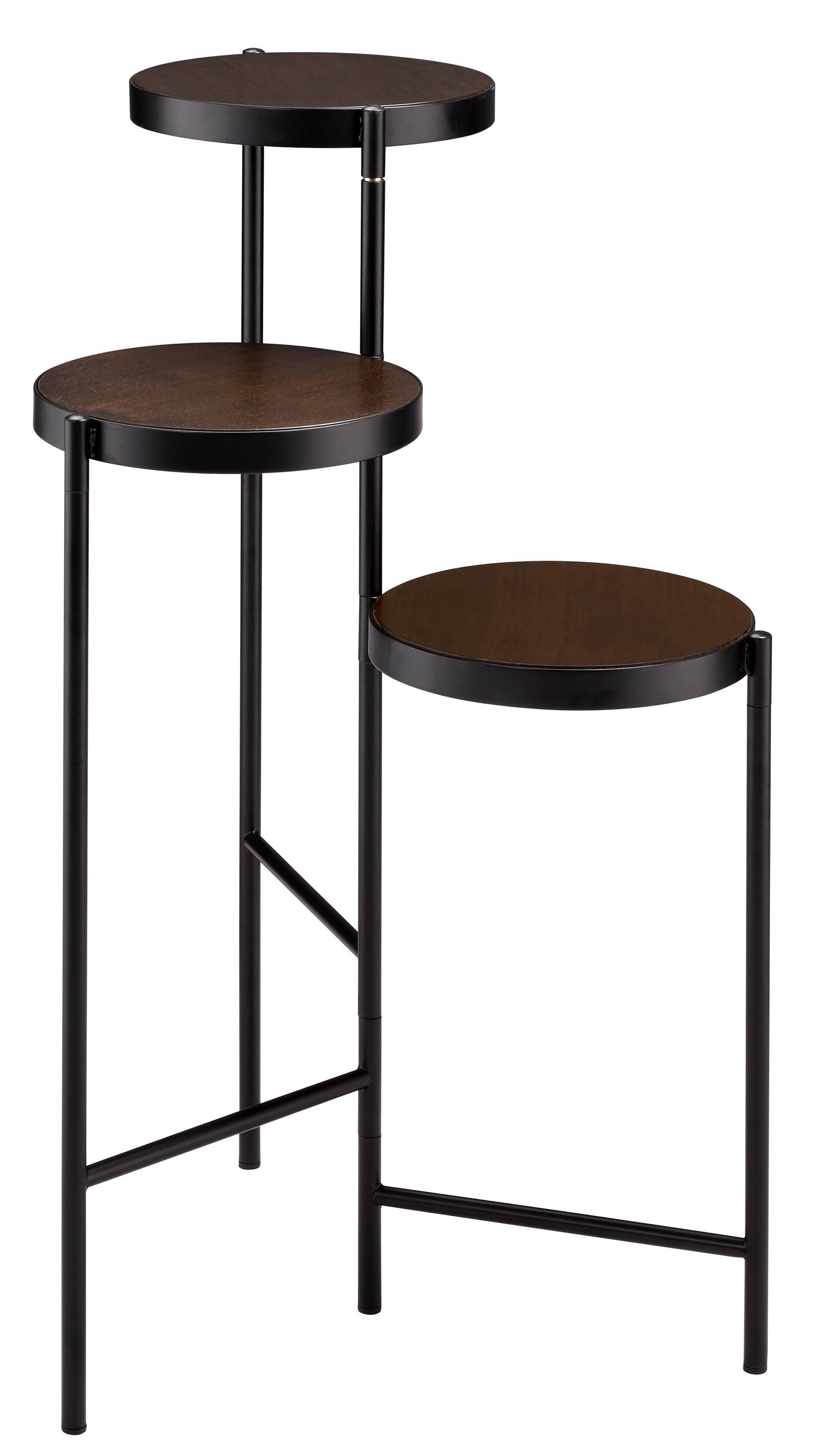 Hokku Designs Lila Black and Walnut 3-tier Foldable Plant Stand | Wayfair