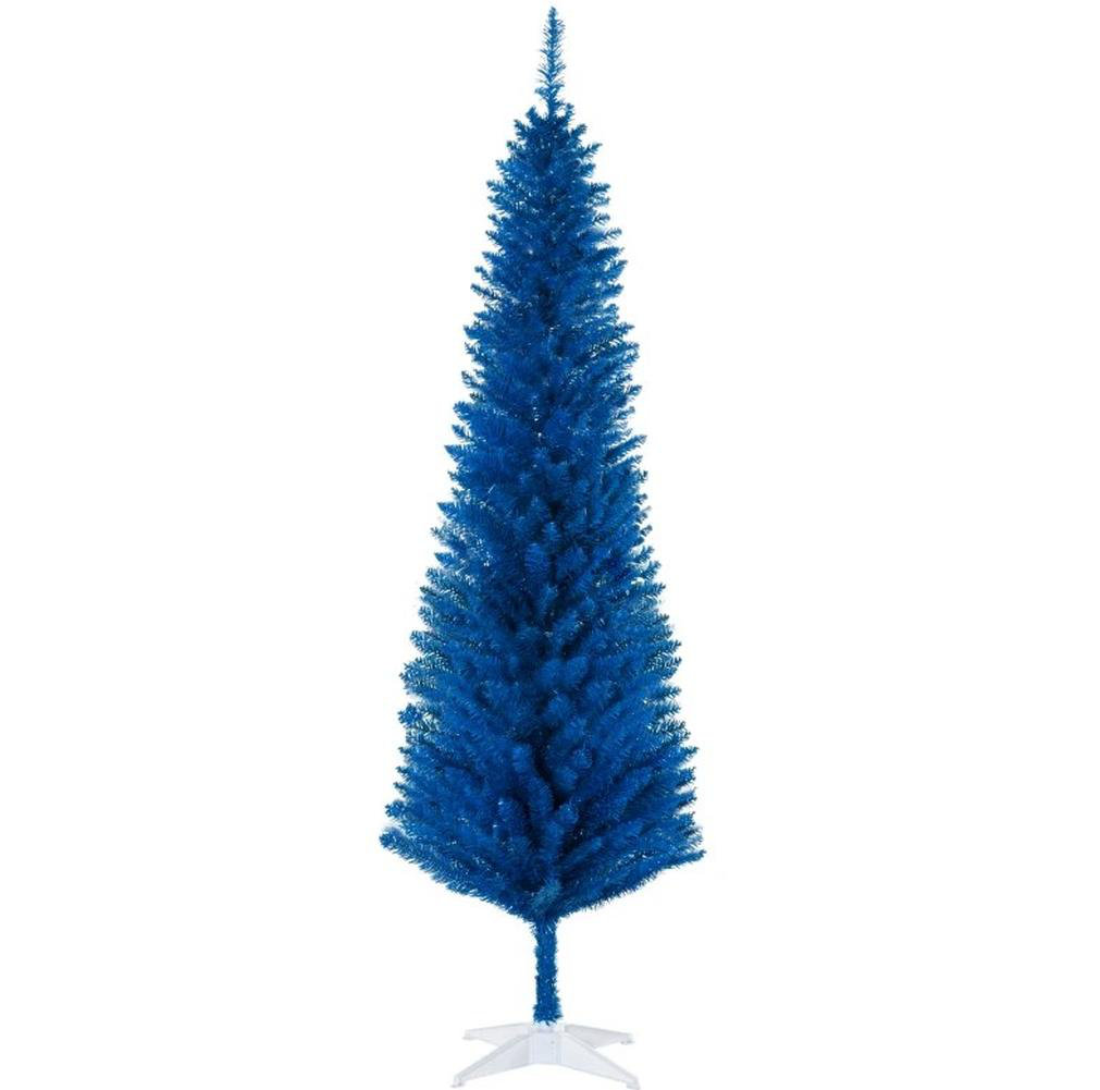 Wrought Studio™ Striking Blue Pencil Christmas Tree (Blue) | Wayfair