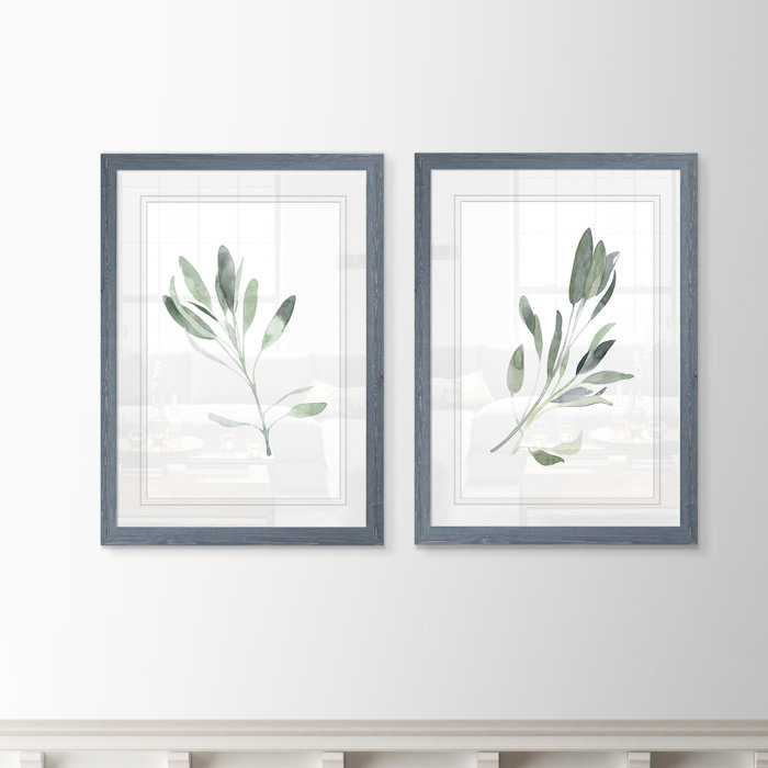 Three Posts™ Simple Sage - 2 Piece Picture Frame Painting Print Set ...