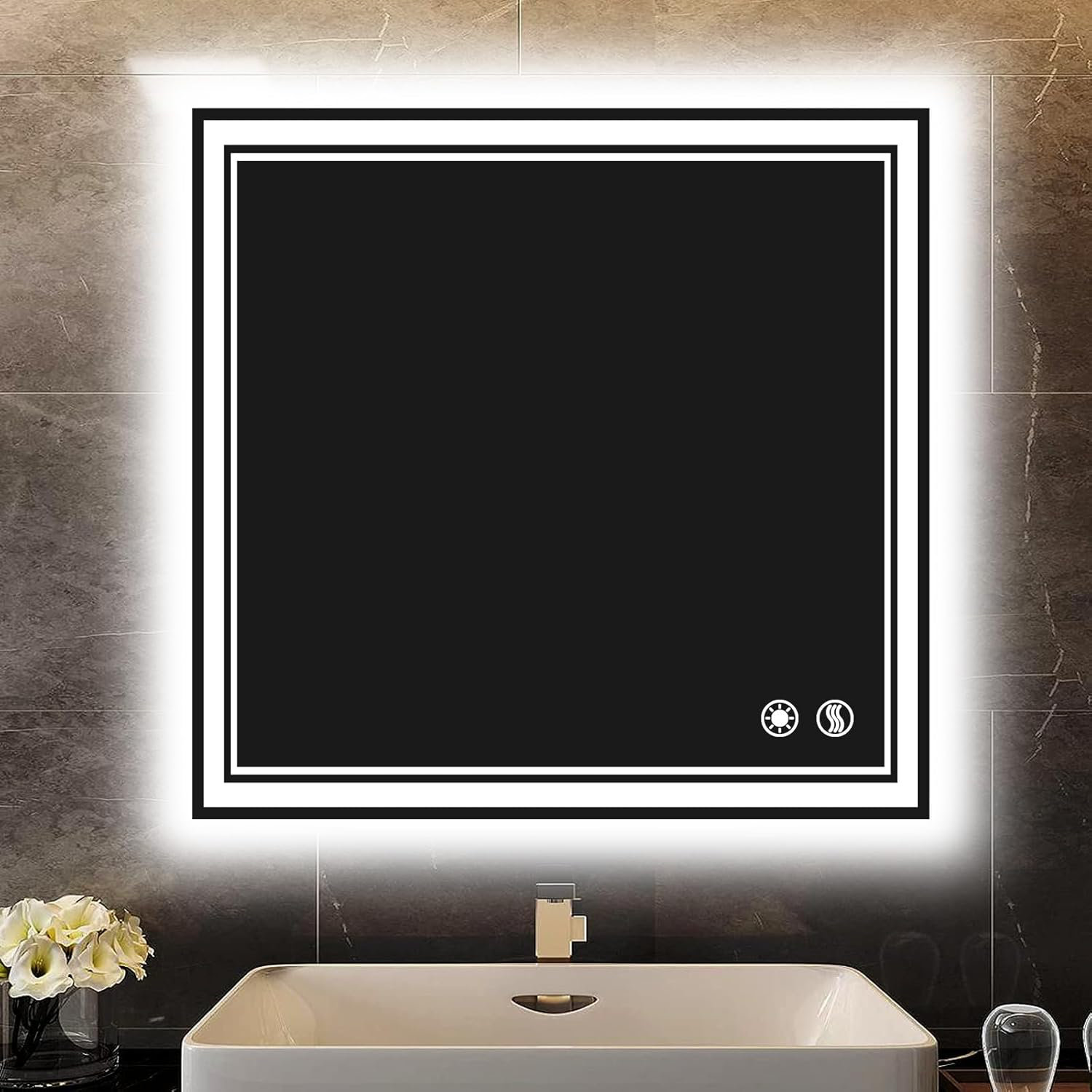 Ivy Bronx LED Bathroom Mirror Fogless Bathroom Mirror with LED Lights ...