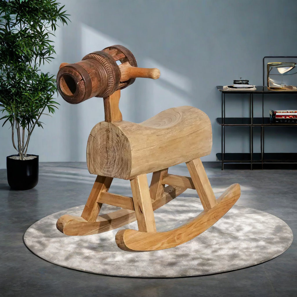 ChairVogue Elm Horse Rocking Chair Solid Wood Rocking Chair - Wayfair ...