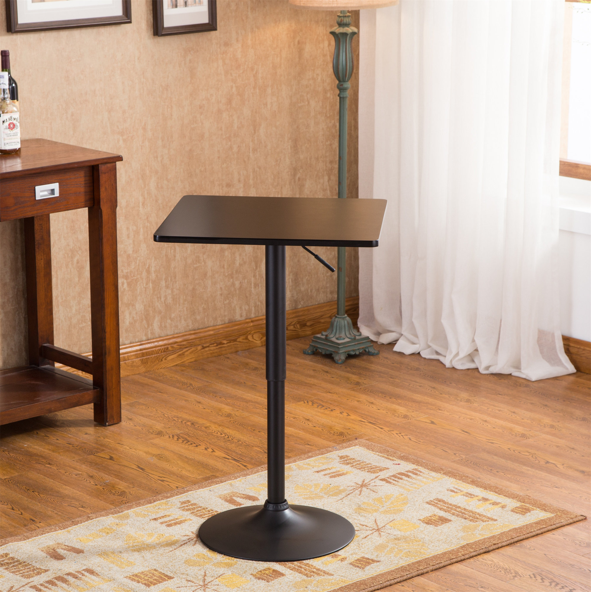 Corrigan Studio Black Square Top Adjustable Height ,bar Table - Wayfair ...