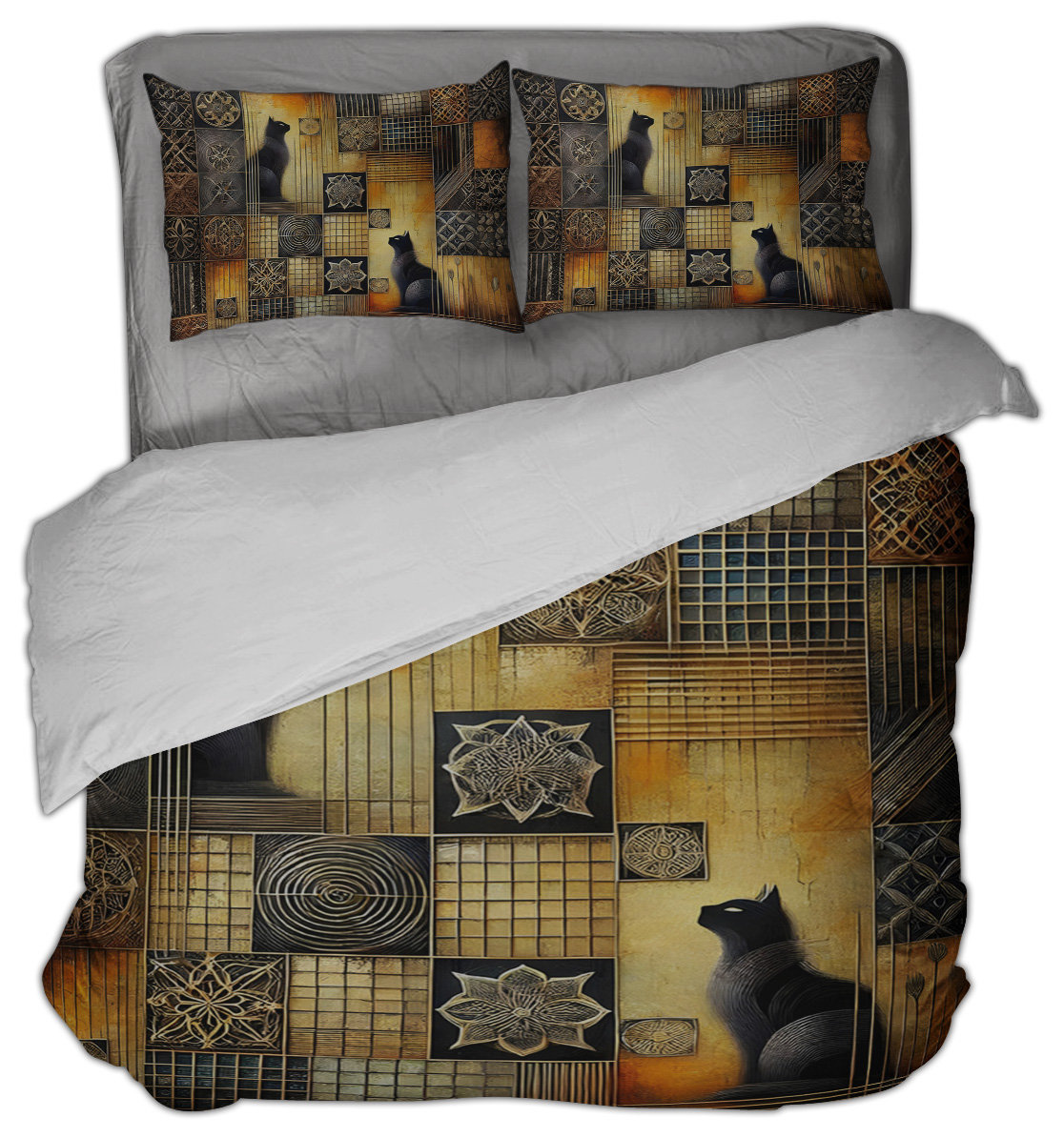 HeartBeat Studios Two Cats Comforter Set | Wayfair