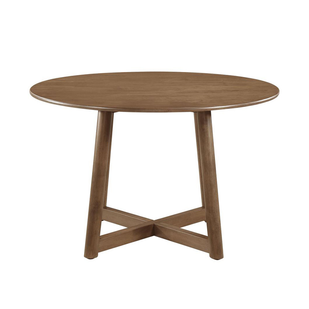 Latitude Run® Round Wooden Dining Table With Interlocking Open Leg In ...