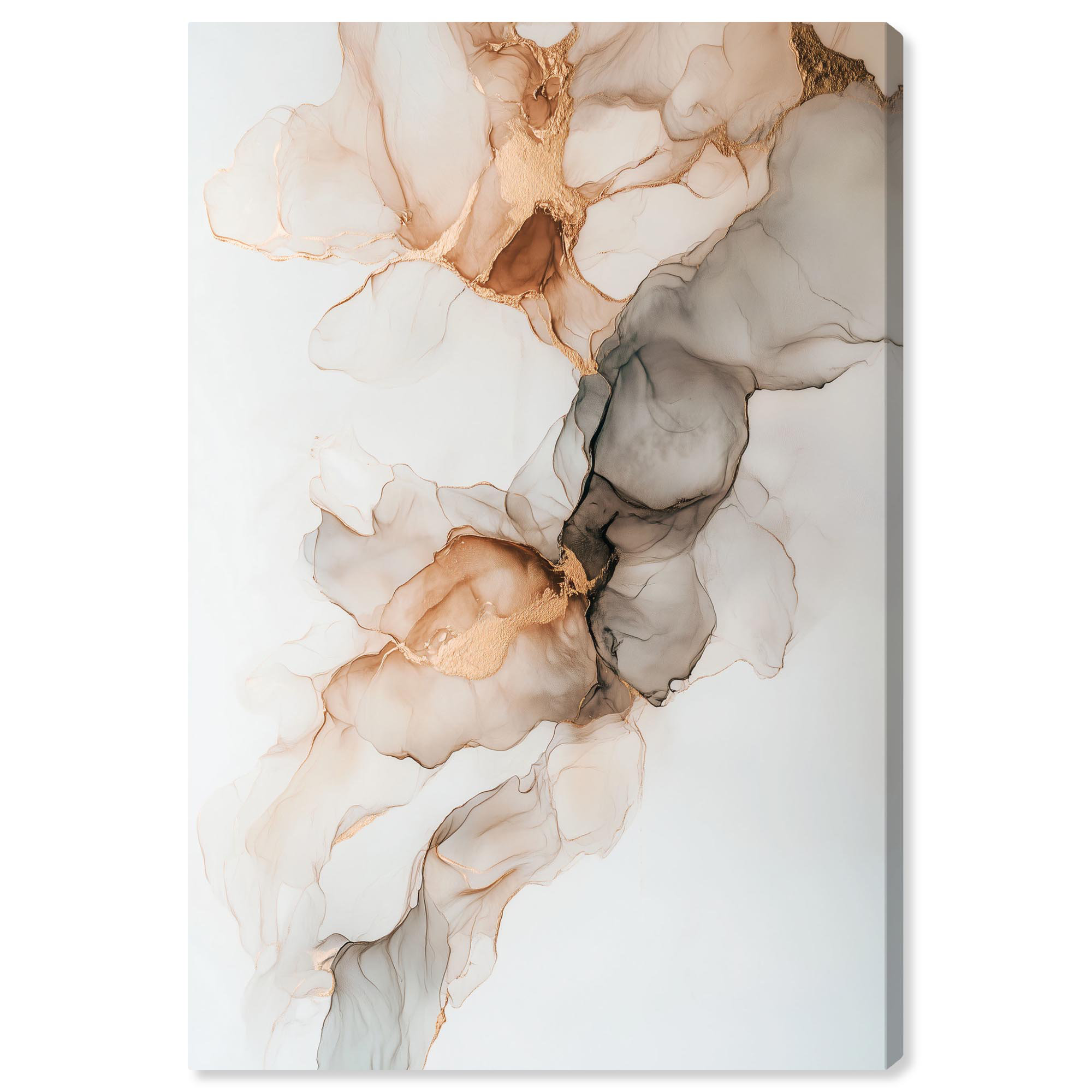 Latitude Run® Smoky Gold Drift Canvas Elegant Abstract Art by | Wayfair