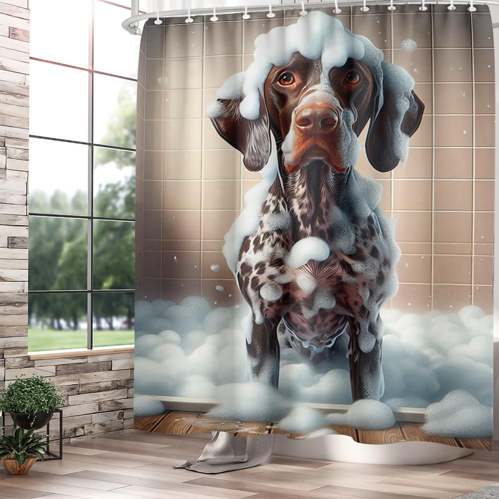 East Urban Home Funny Animal Shower Curtain German Shorthaired Pointer ...