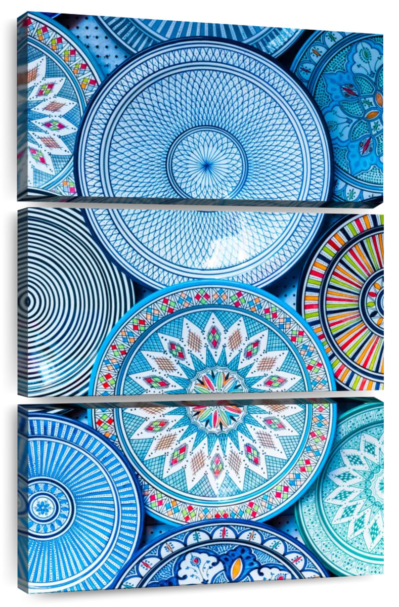 Ebern Designs Senne Blue Moroccan Plates | Wayfair