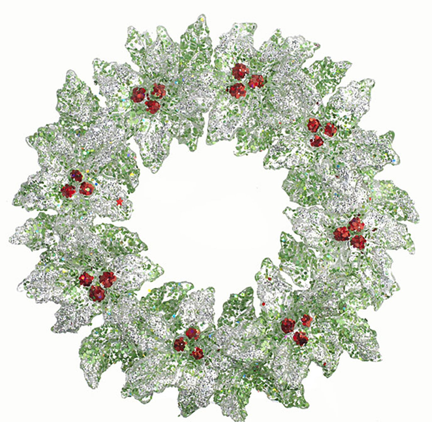 The Holiday Aisle® Glittered Holly 5" Plastic Wreath & Reviews | Wayfair