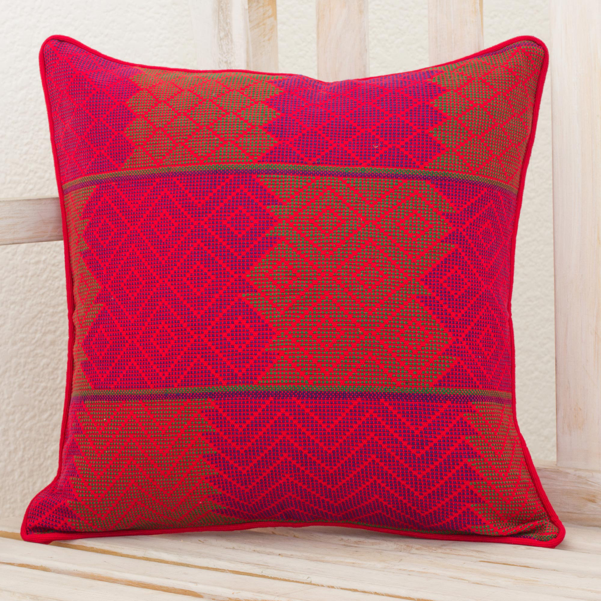 Novica Maya Backstrap Loom Woven Cotton Pillow Cover | Wayfair