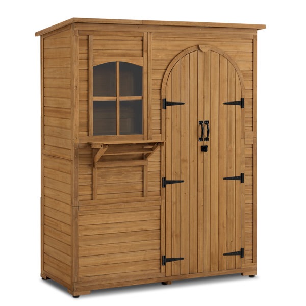 August Grove® Outdoor Storage Shed with Door and Window, Outside Wooden ...