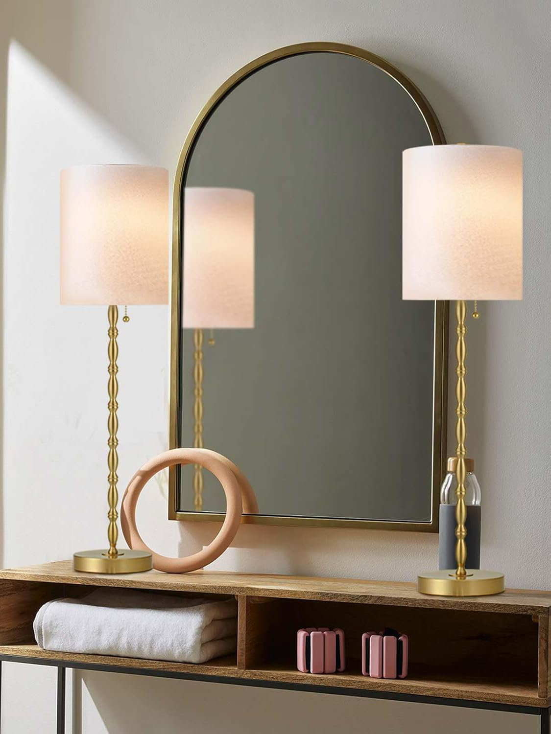 Rosdorf Park Set Of 2 Elegant Table Lamps With Brass Base ...