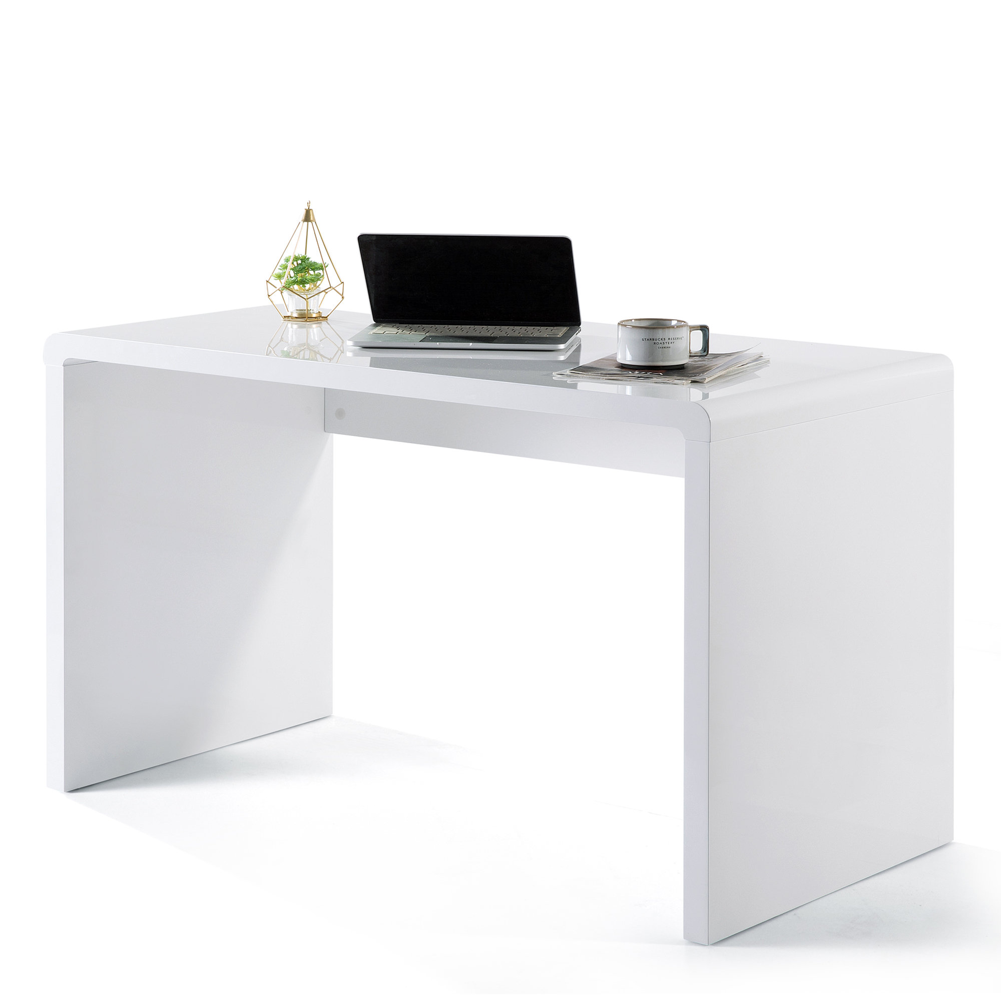 Latitude Run® White High Gloss Office Desk & Reviews - Wayfair Canada