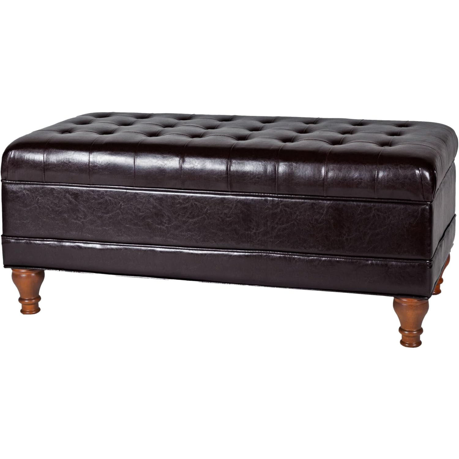 Canora Grey Deluxe Tufted Storage Bench with Hinged Lid, Espresso | Wayfair