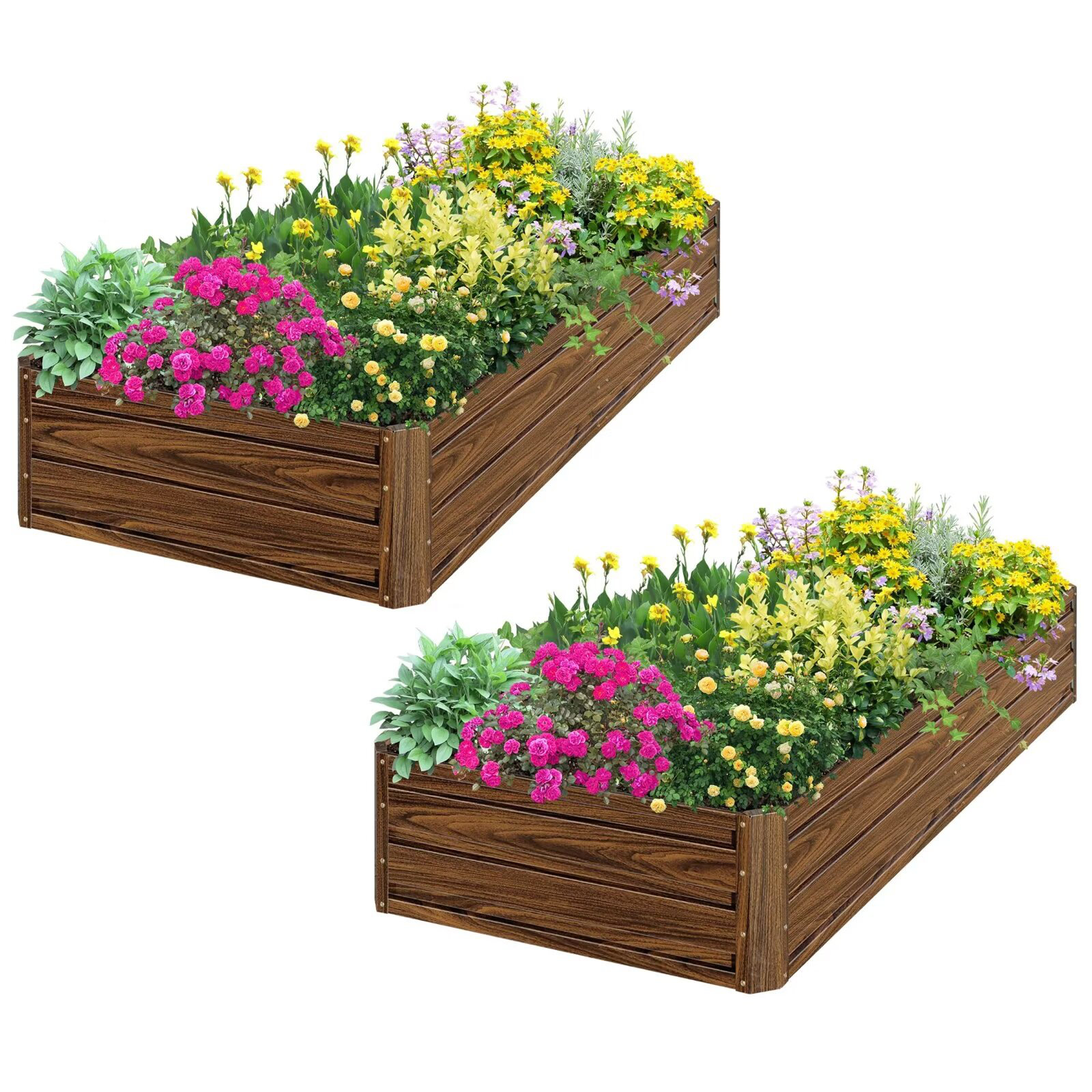 SnugNiture 12“ Tall 8x4 ft Modular Metal Raised Garden Bed(2Pcs ...