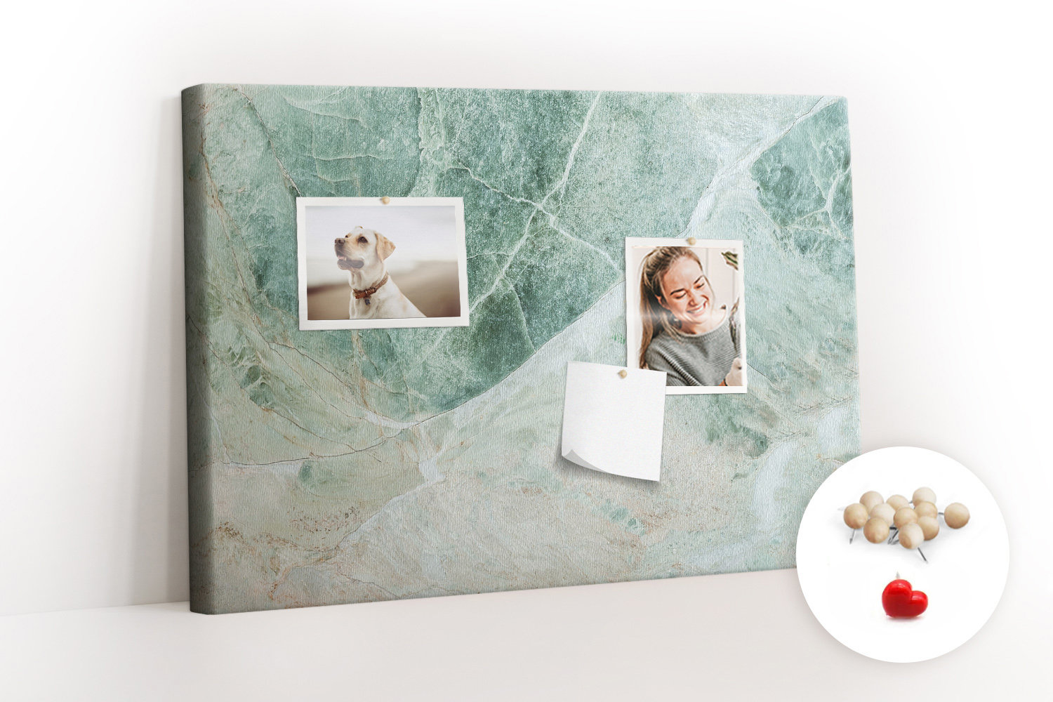 East Urban Home Wall Mounted cork board with print decorative wall pin ...