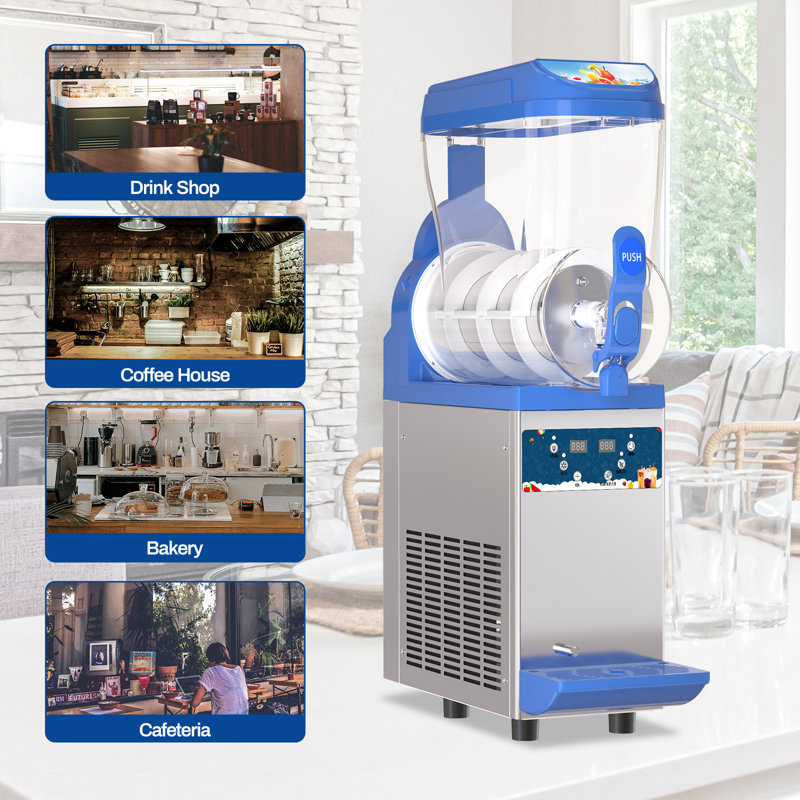 XPW Countertop Snow Cone Machine 500W 15L Tanks Commercial Slushy Maker ...