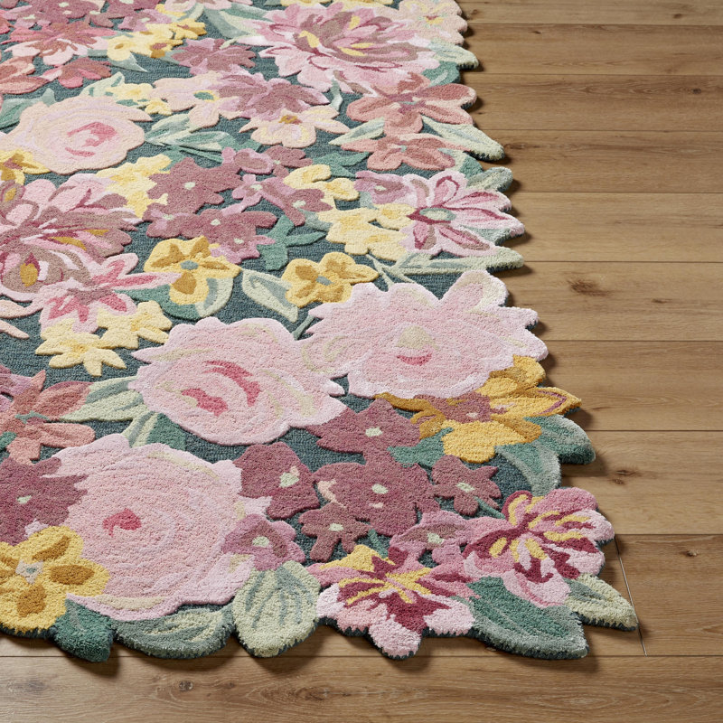House of Hampton® Jaquasia Hand Tufted Floral Rug | Wayfair
