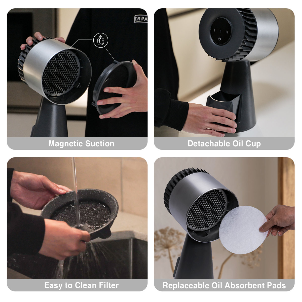 Empava 6.65-inch Portable Countertop Ductless Range Hood, Kitchen Stove ...