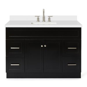 Winston Porter Westman 49'' Single Bathroom Vanity with White Quartz ...