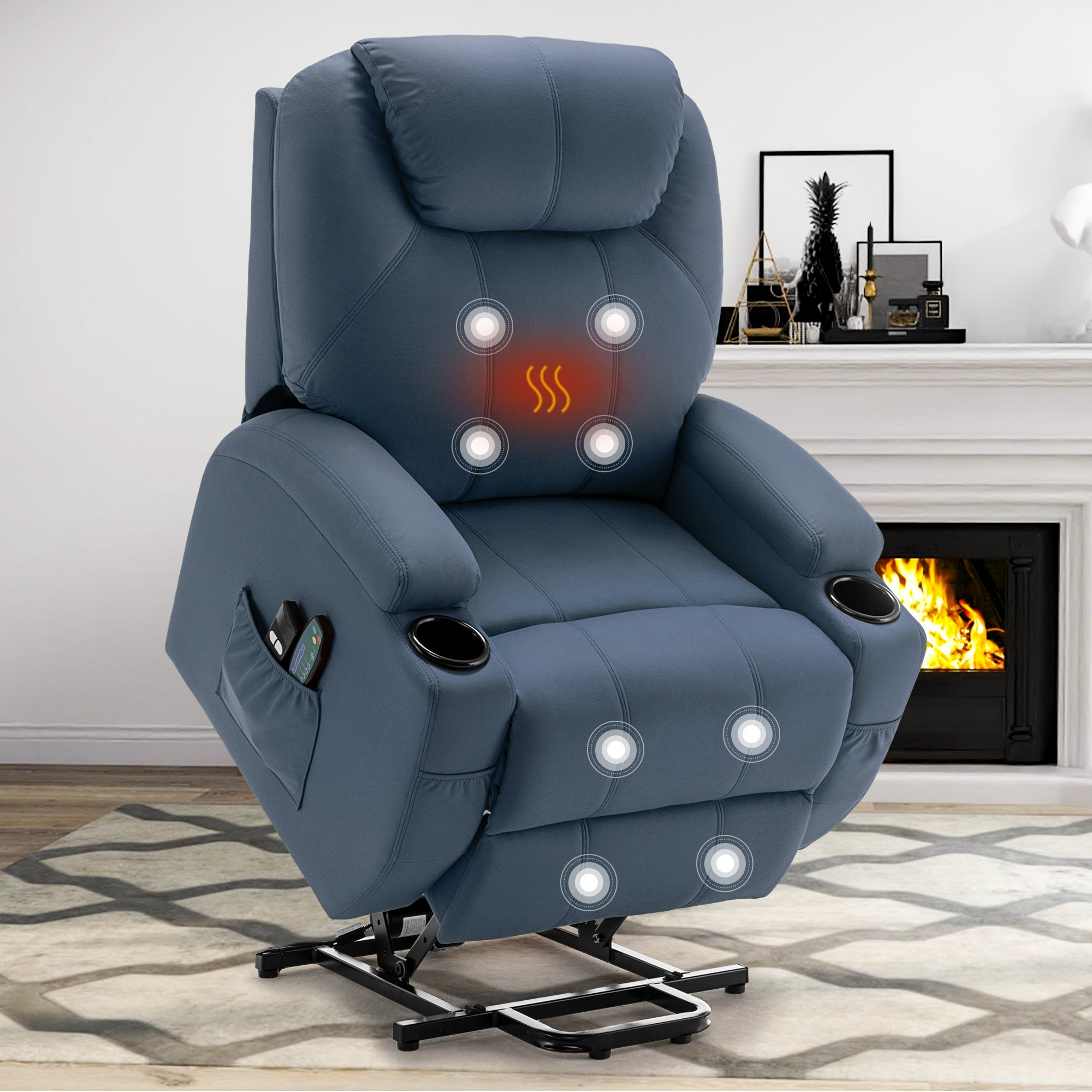 Ebern Designs Power Lift Recliners, Recliner Chair With Heat And ...
