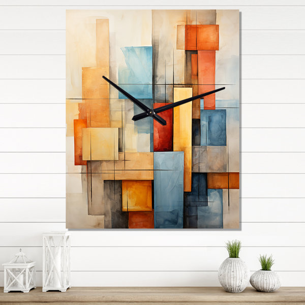 Wrought Studio Bruk - Abstract Very Large Wall Clocks | Wayfair