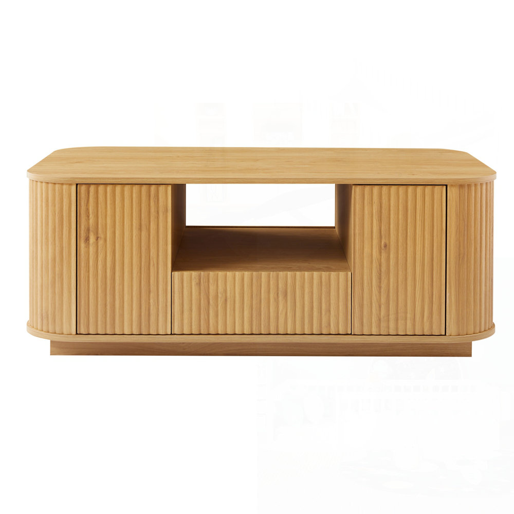 Latitude Run® Modern Luxury Oval Coffee Table With Drawers, Storage ...