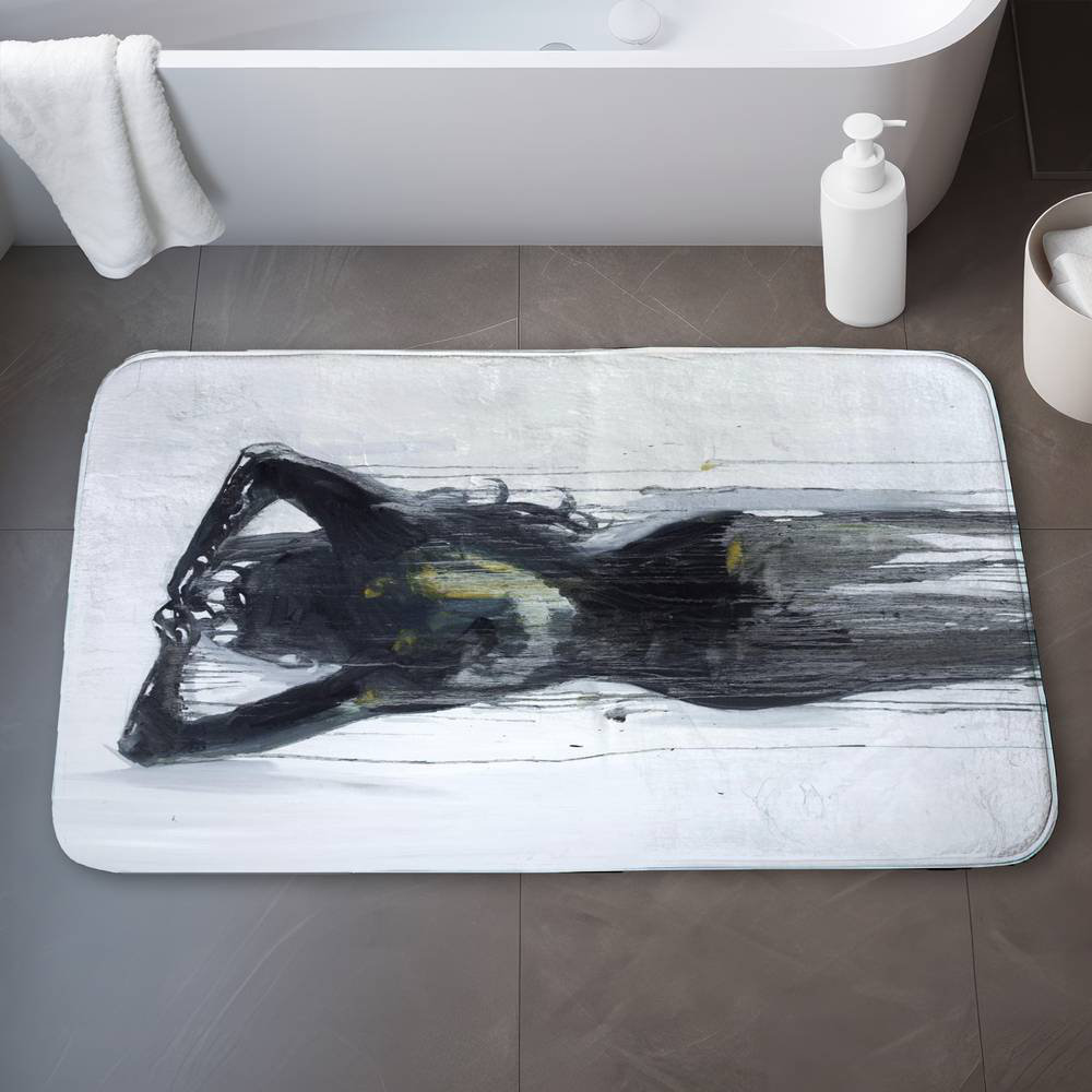 East Urban Home Female silhouette Bath Mat with Non-Slip Backing ...