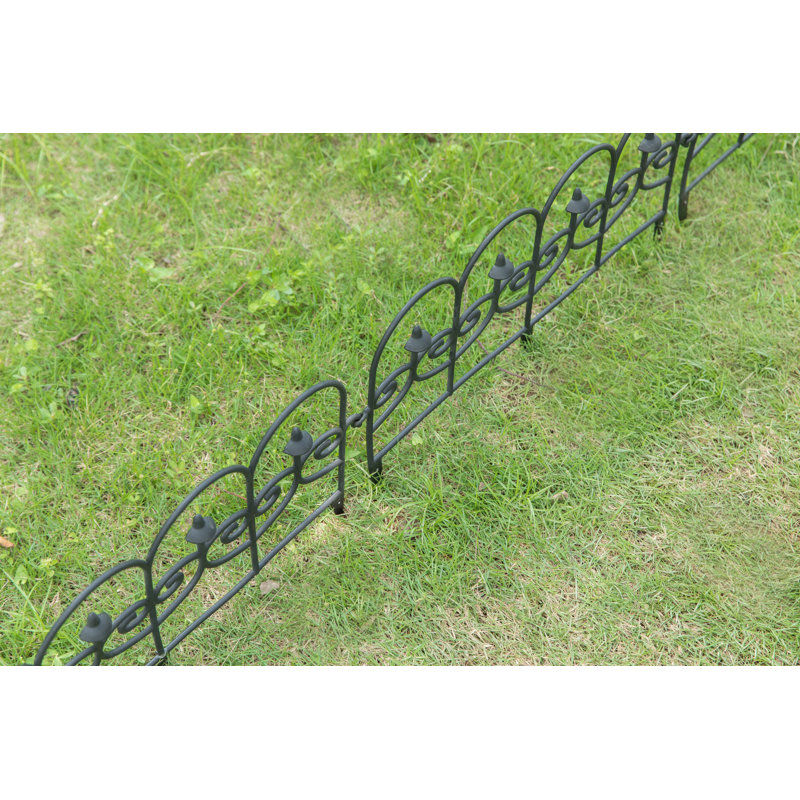 Gardenised Decorative Black Vinyl Garden Patio Lawn Fence Landscape ...