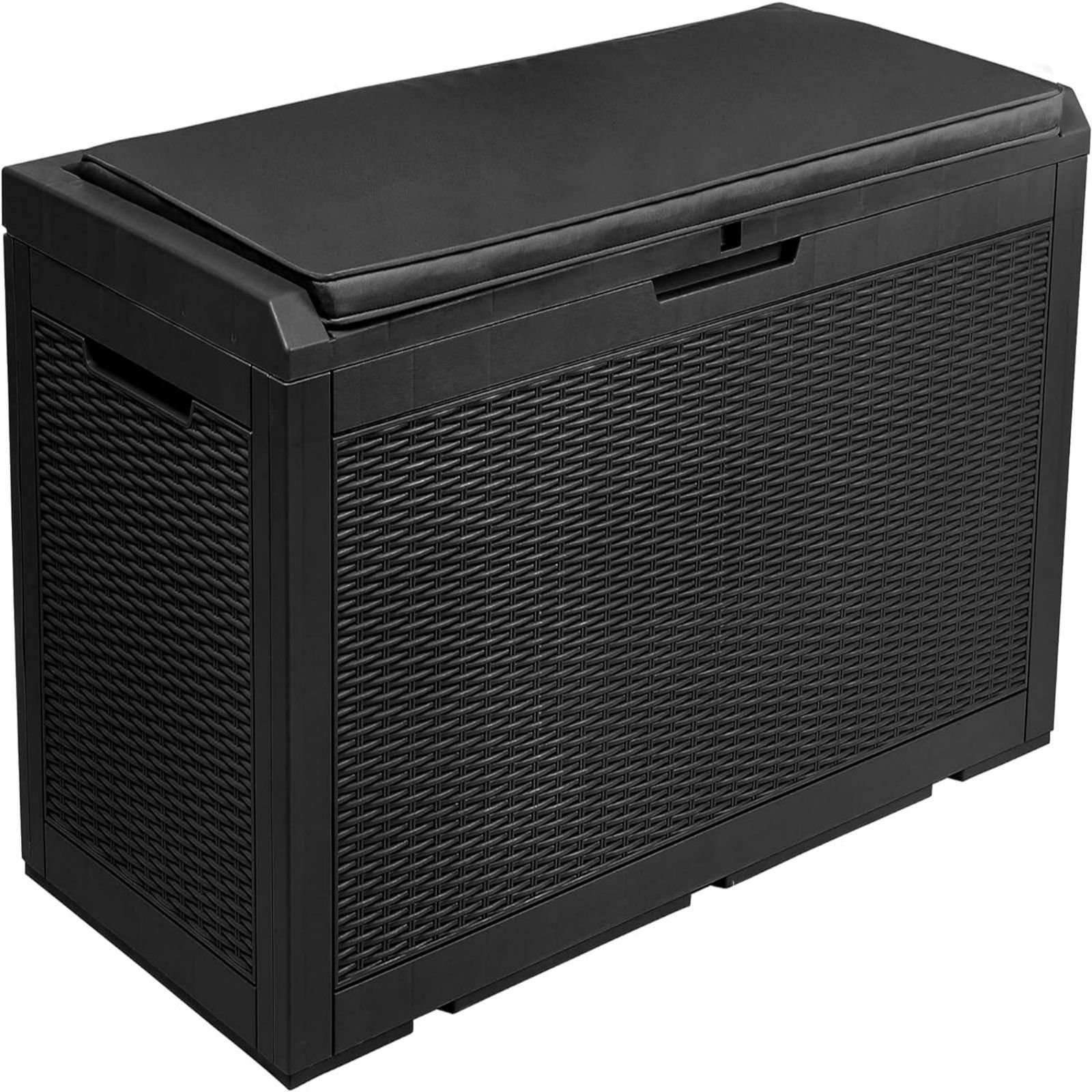 Anadea 100 Gallons Water Resistant Resin Lockable Deck Box with Lock ...