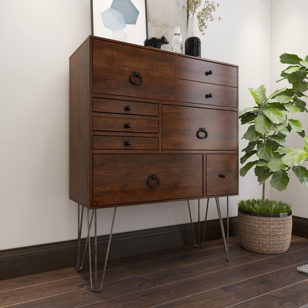 George Oliver Como 9 Drawer 46" W Solid Wood Double Dresser | Wayfair
