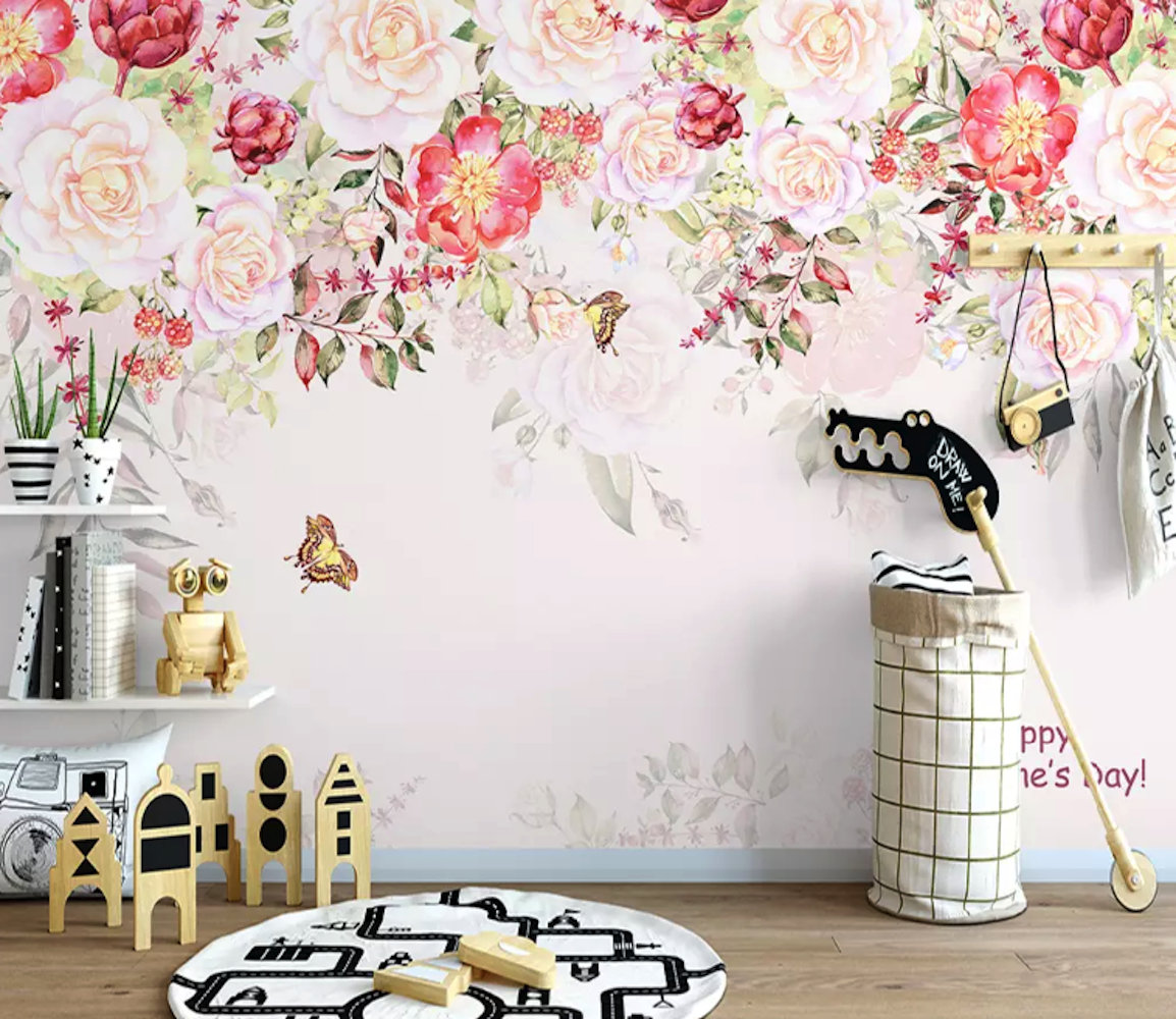 GK Wall Design Vine Blossom Texture Wall Mural | Wayfair