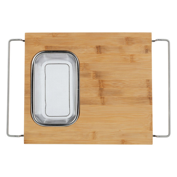 Classic Cuisine Cutting Board with Strainer - 2 in 1 Adjustable Bamboo ...