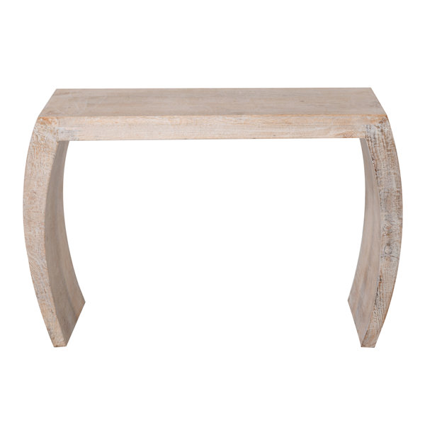 Foundry Select Mango Curved Console Table White Wash | Wayfair