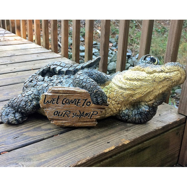 HomeStyles Whimsical "Welcome to Our Swamp" Sign Gator the Alligator ...