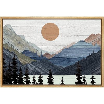 IDEA4WALL Western Wood Effect Landscape Blue Mountain Pine Forest ...