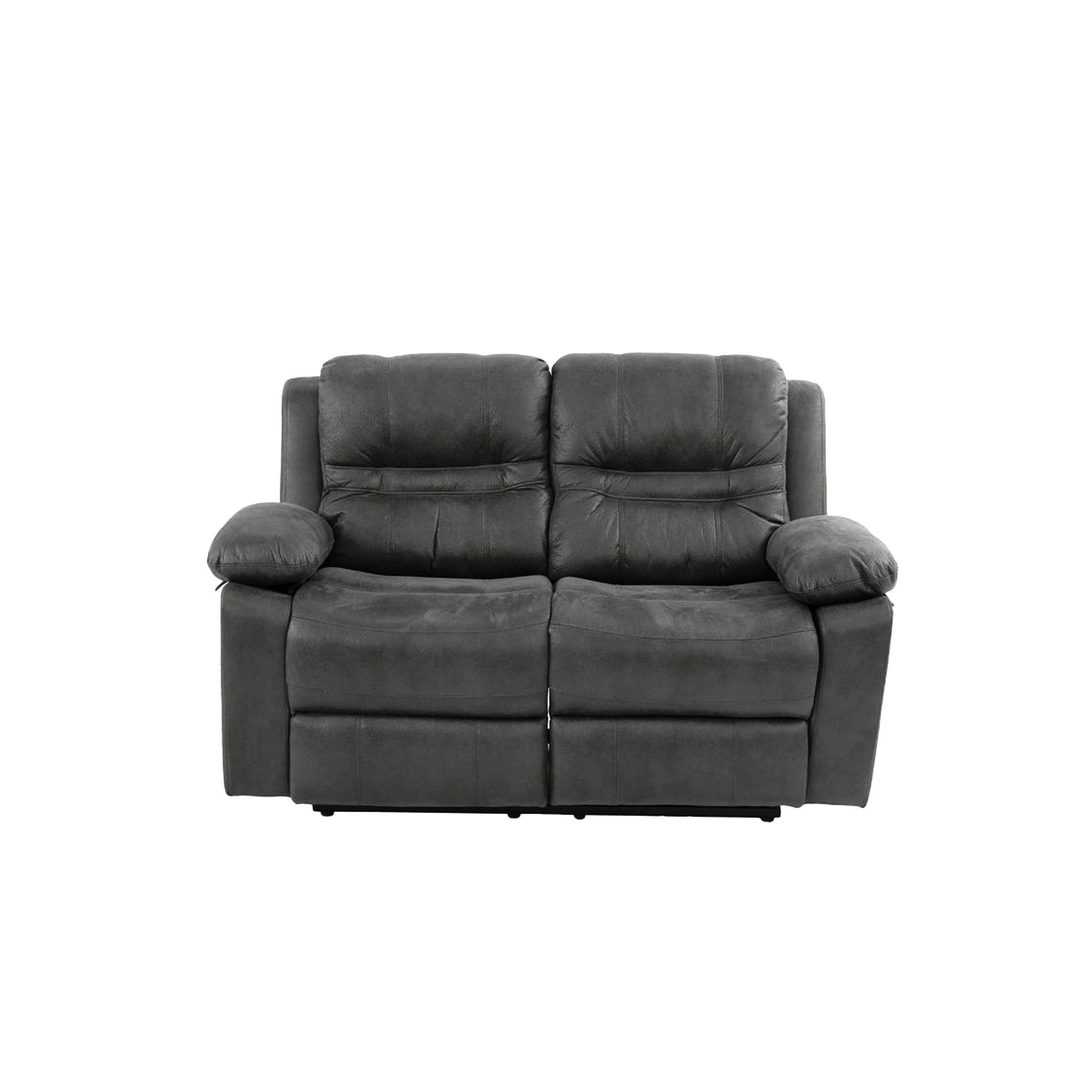 Mercer41 Slate Blue Breathable Couch With Metal Reclining, Contemporary ...