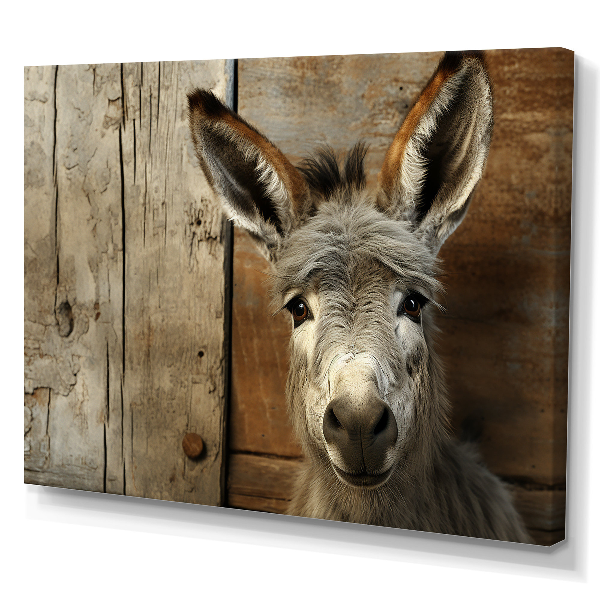 August Grove® Wood Charming donkey portrait - Donkey Framed Prints ...