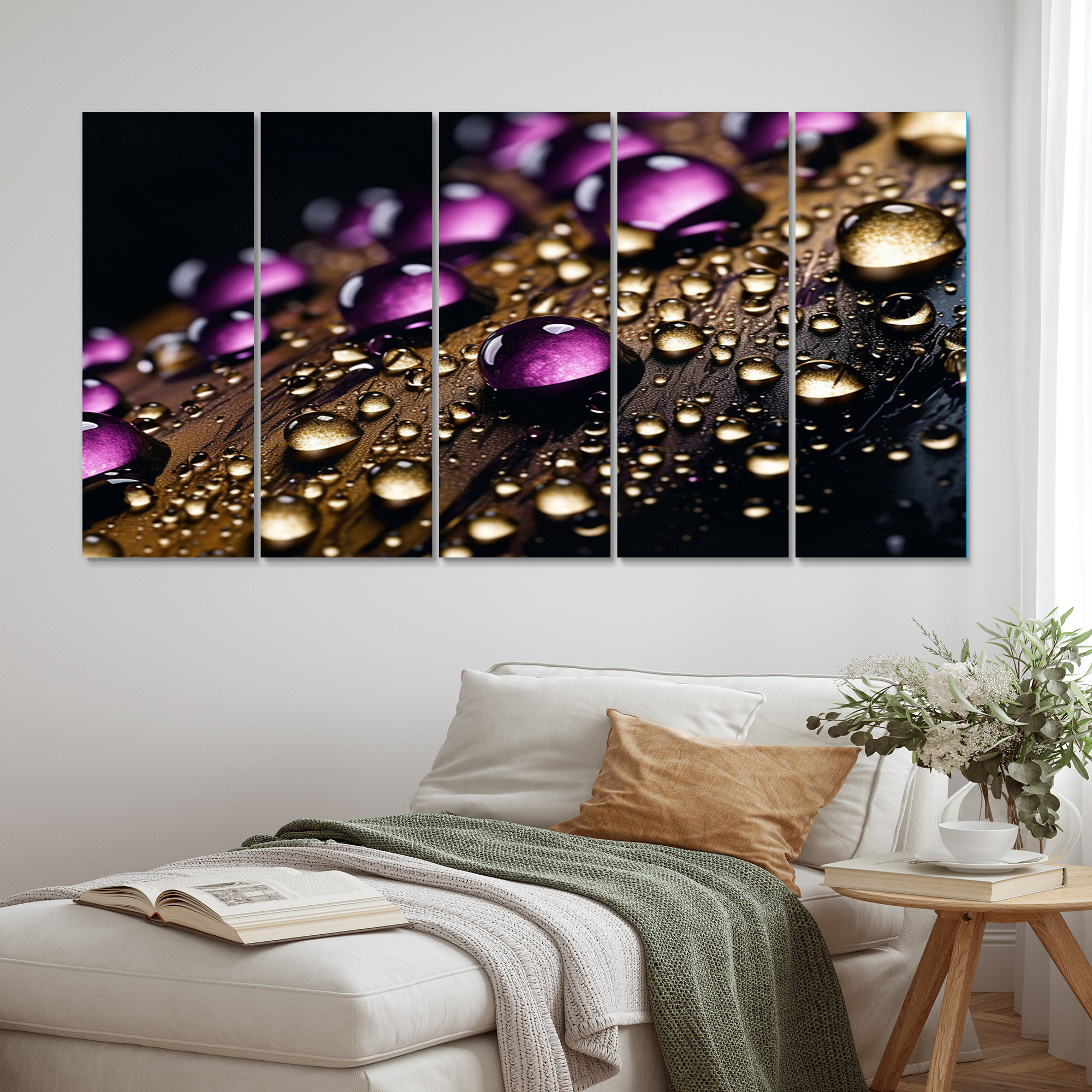 Ivy Bronx Purple Rose With Raindrops II - Raindrops Wall Art Living ...