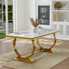 Mercer41 Luxury Kitchen Dining Room Table with Gold Stainless Steel ...