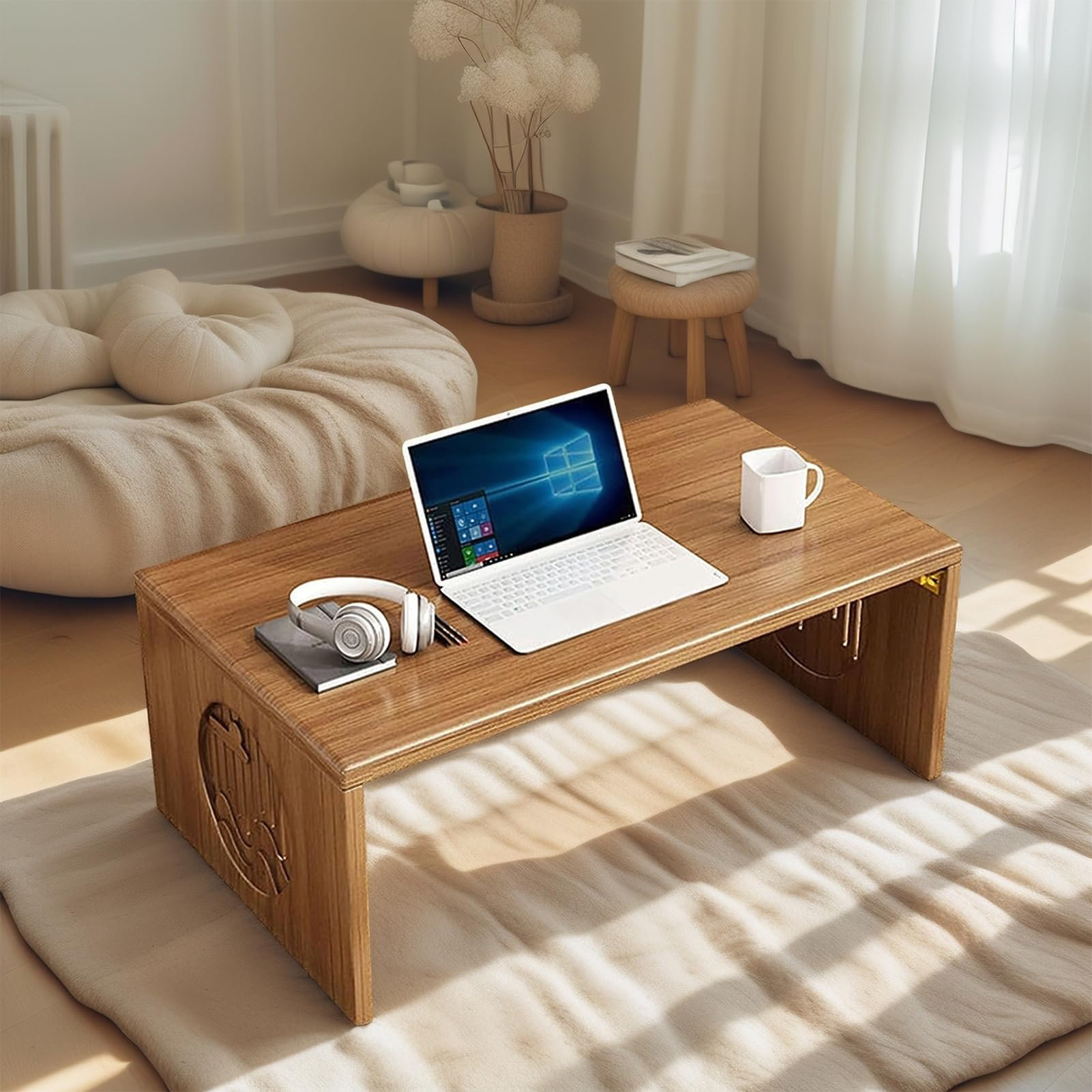 George Oliver Japanese Folding Coffee Table, Foldable Low Coffee Tables ...