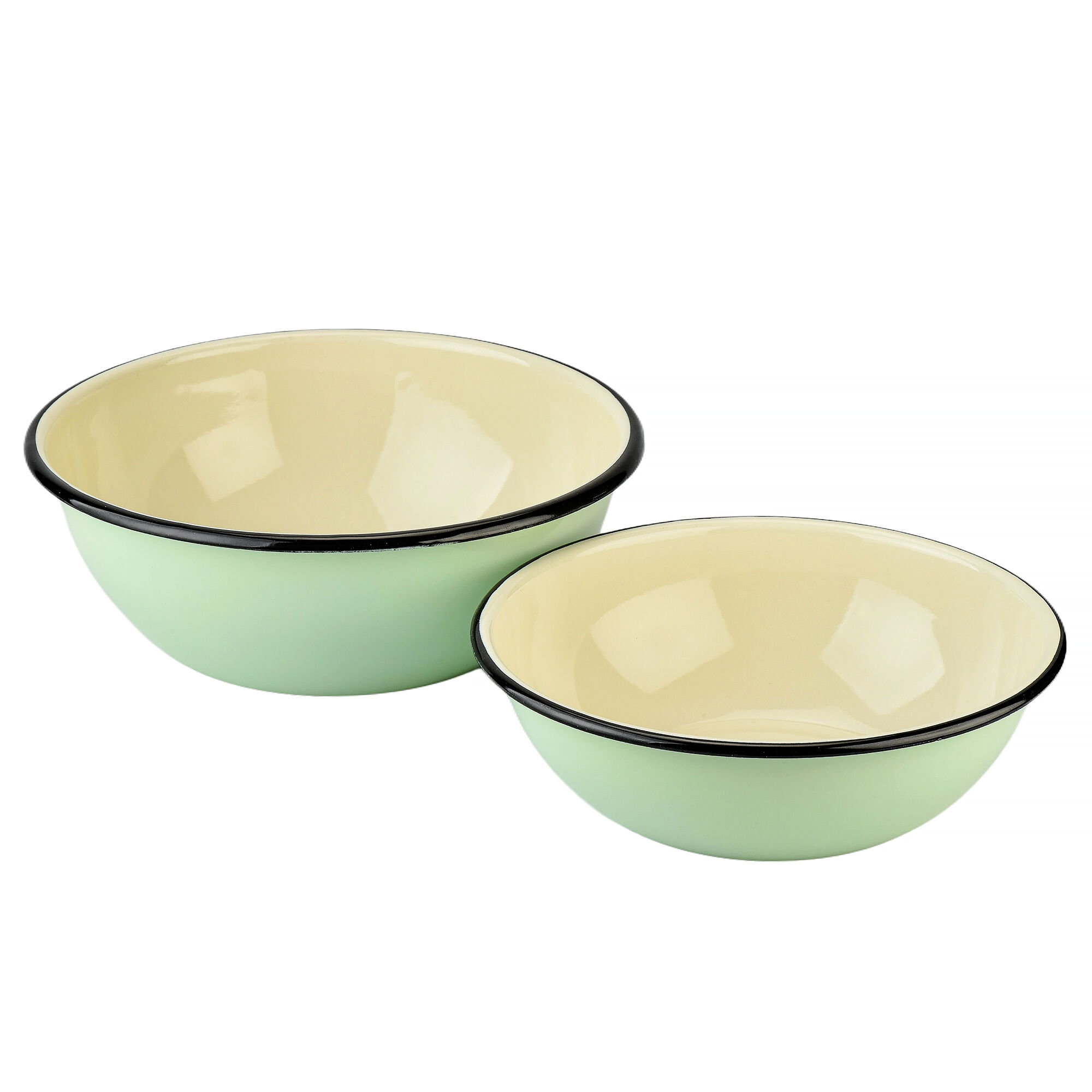 STP-Goods Mint ?oolness Enamel Bowl Set of 2 (2.5L + 4L) | Wayfair