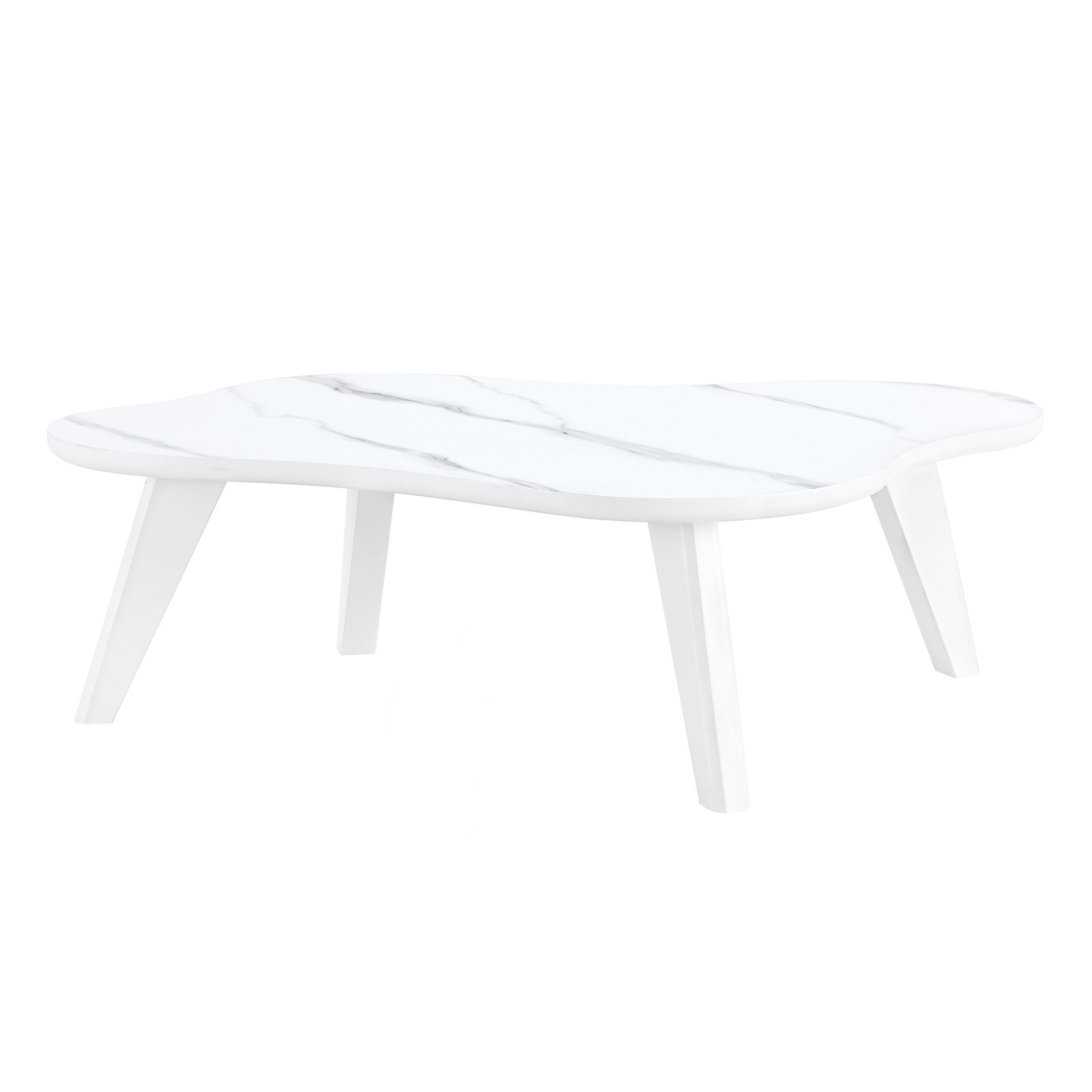 George Oliver Modern Minimalist White Imitation Marble Tabletop Coffee ...