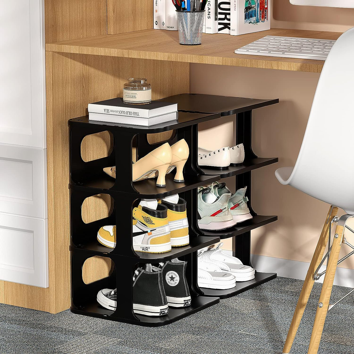 Rebrilliant Shoe Rack - Shoe Organizer Shoe Storage Plastic Shoe Rack ...