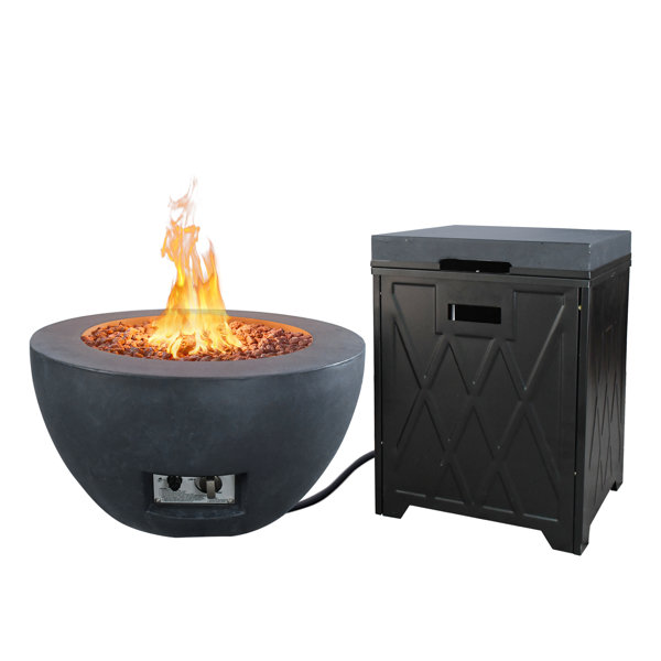 Brayden Studio® Allayne 13.4" H x 25" W Concrete Propane Outdoor Fire ...