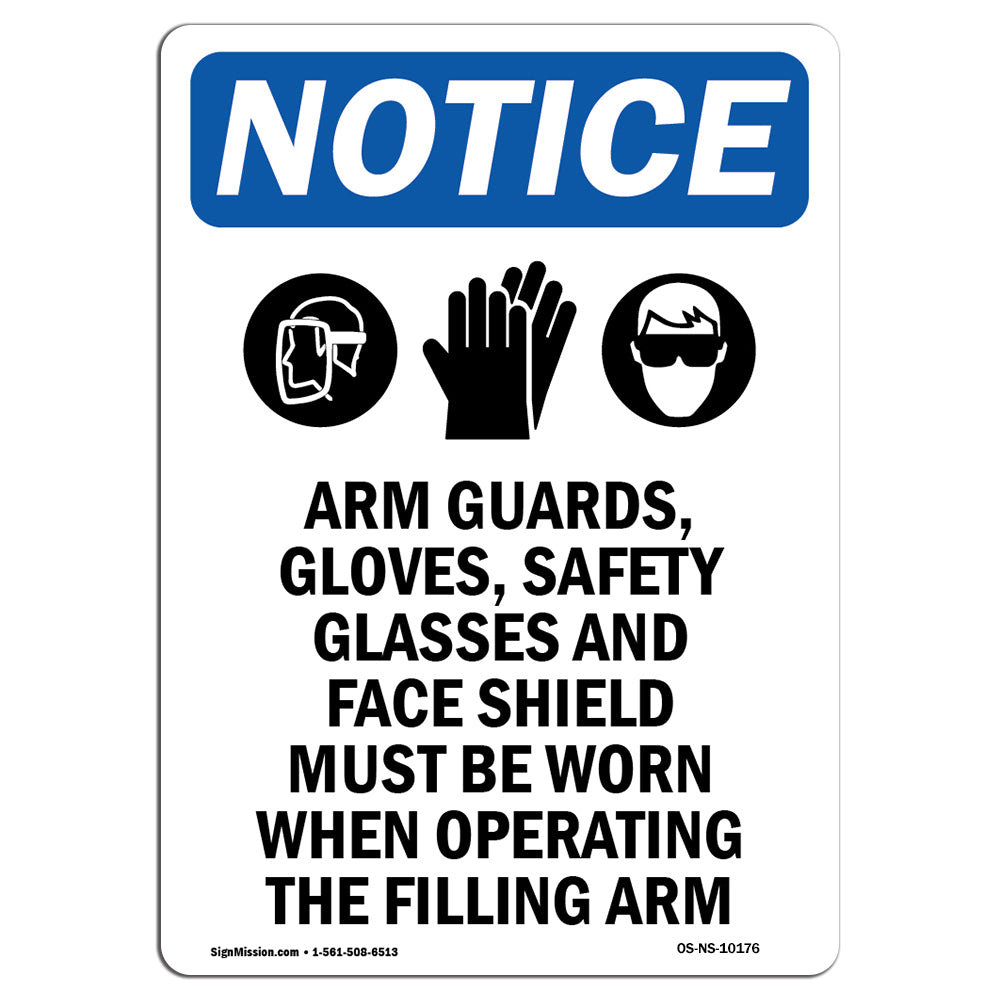 SignMission Osha Notice Arm Guards Gloves Sign with Symbol | Wayfair