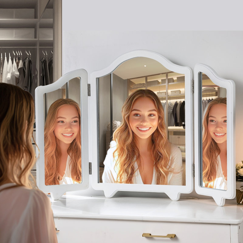 Winston Porter Tri-fold Makeup Mirror | Wayfair