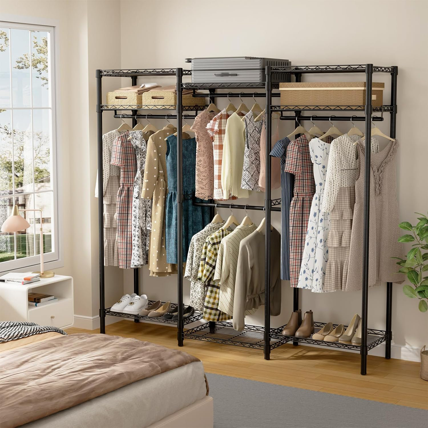 Rebrilliant Niclaus 70.8'' Metal Clothing Rack Covers | Wayfair